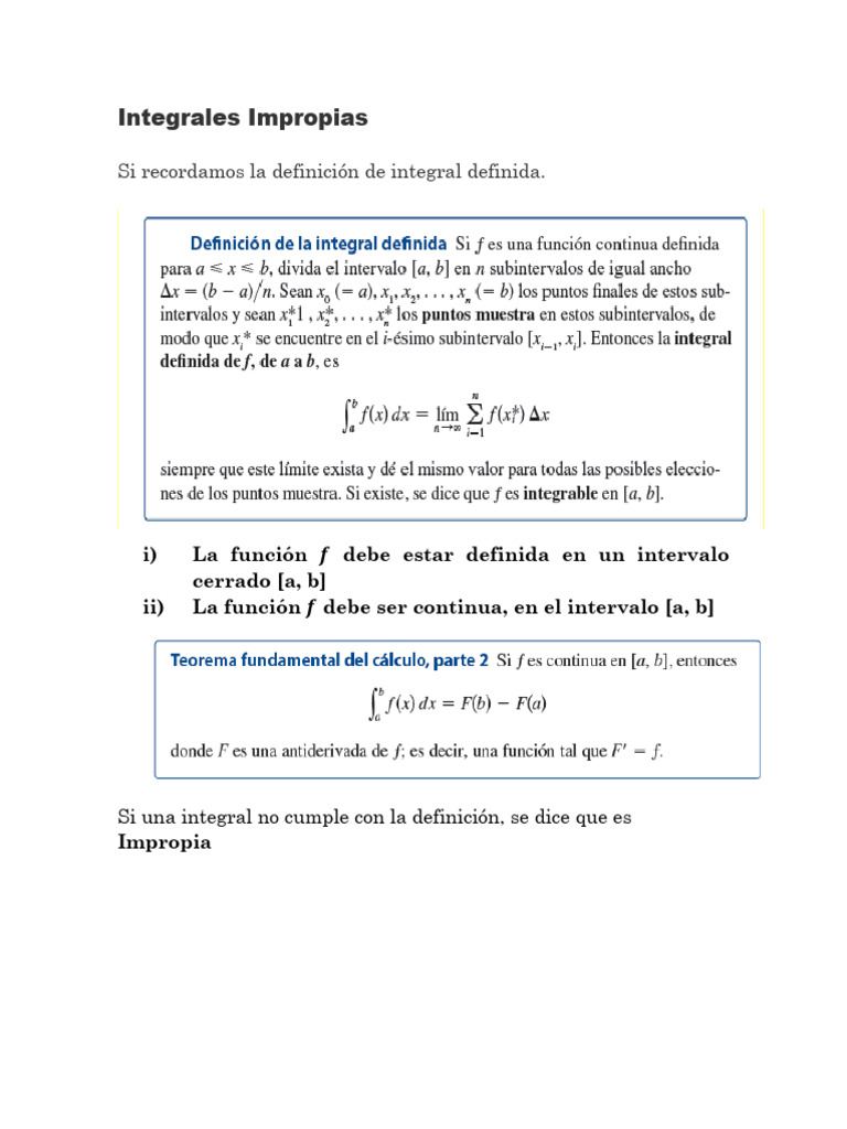 Integrales Impropias | PDF