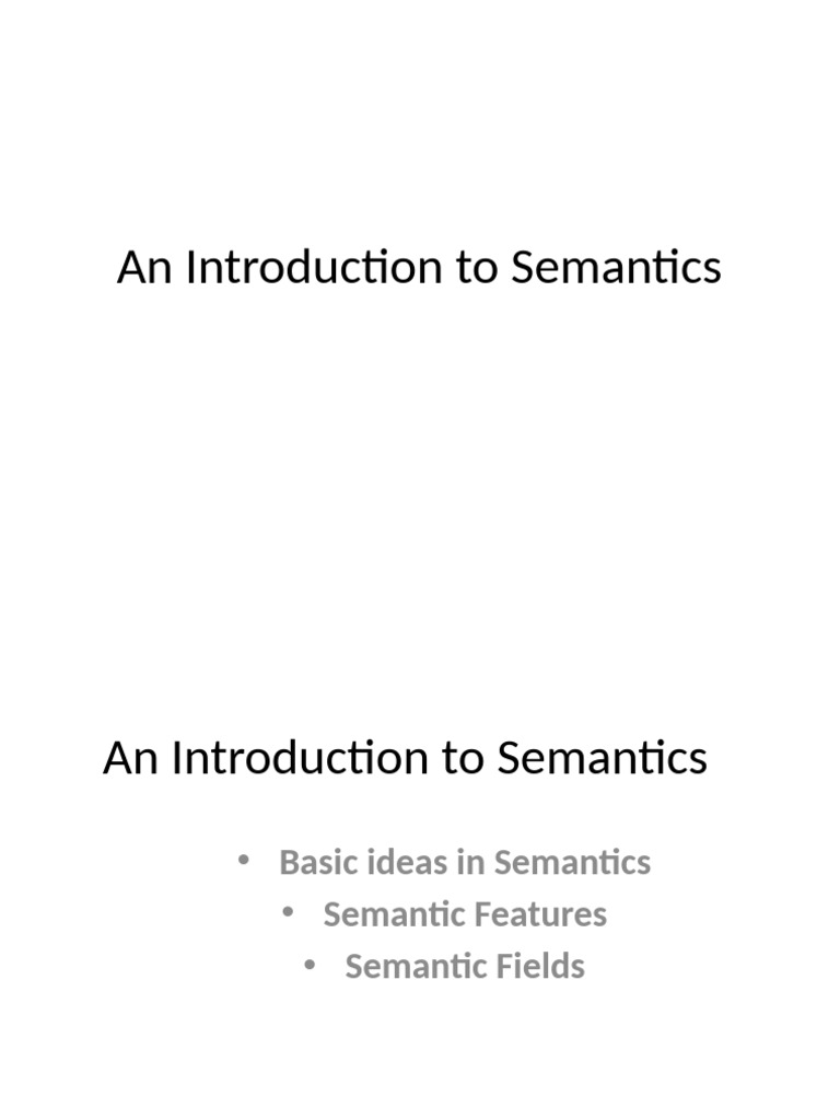 An Introduction to Semantics | PDF