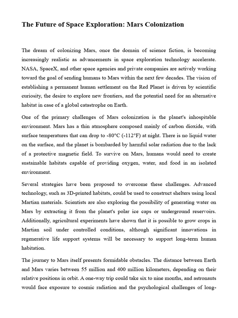 The Future of Space Exploration | PDF