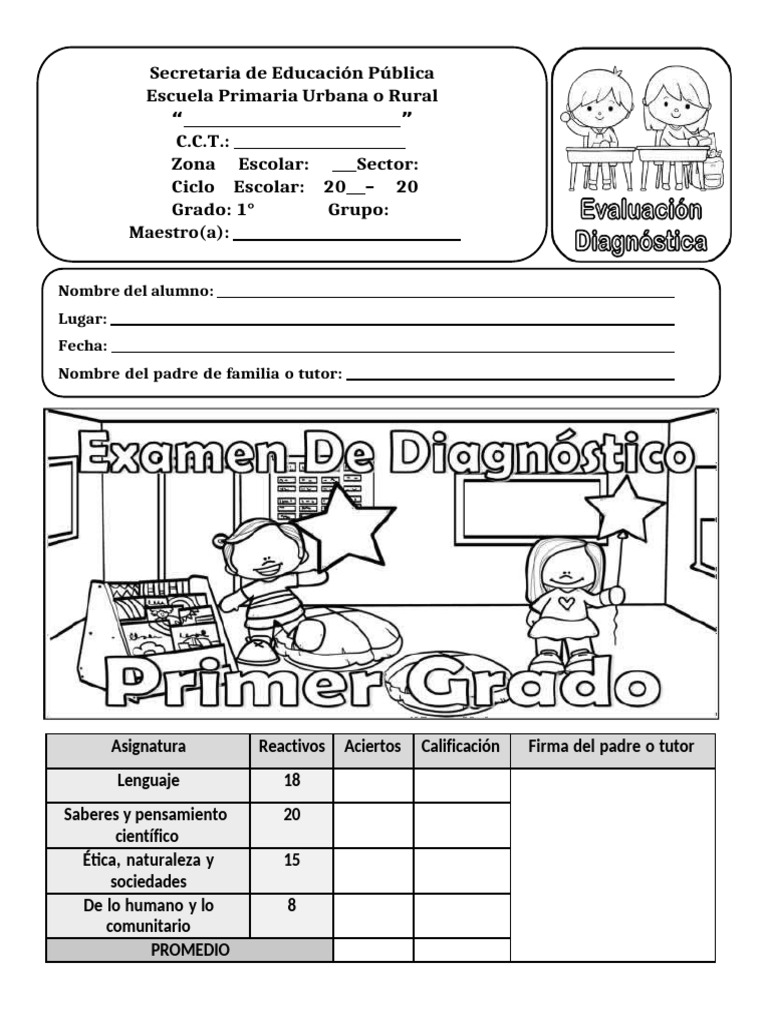Examen Diagnostico Primer Grado (1) | PDF