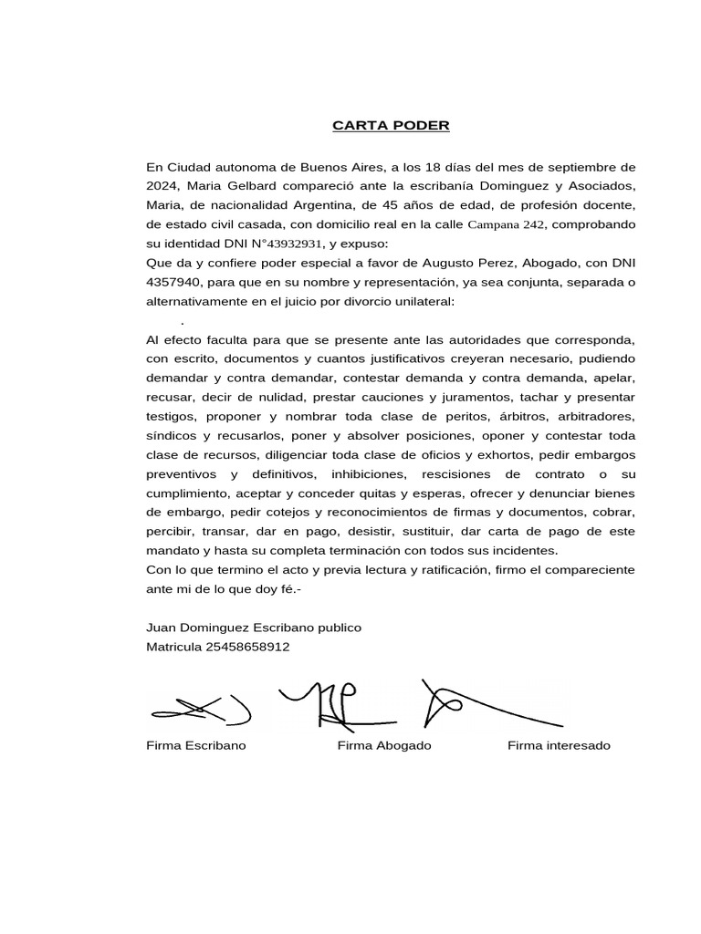 Carta de poder | PDF