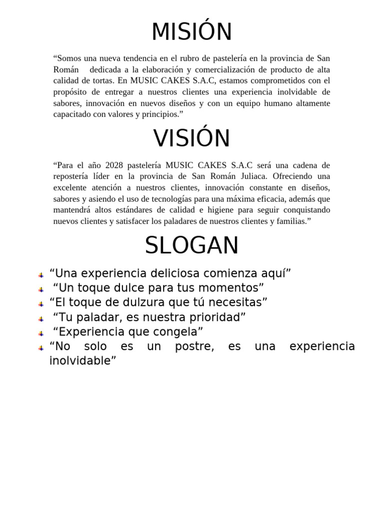 EMPRENDIMIENTO Mision y Vision Slogan 22222222222 | PDF