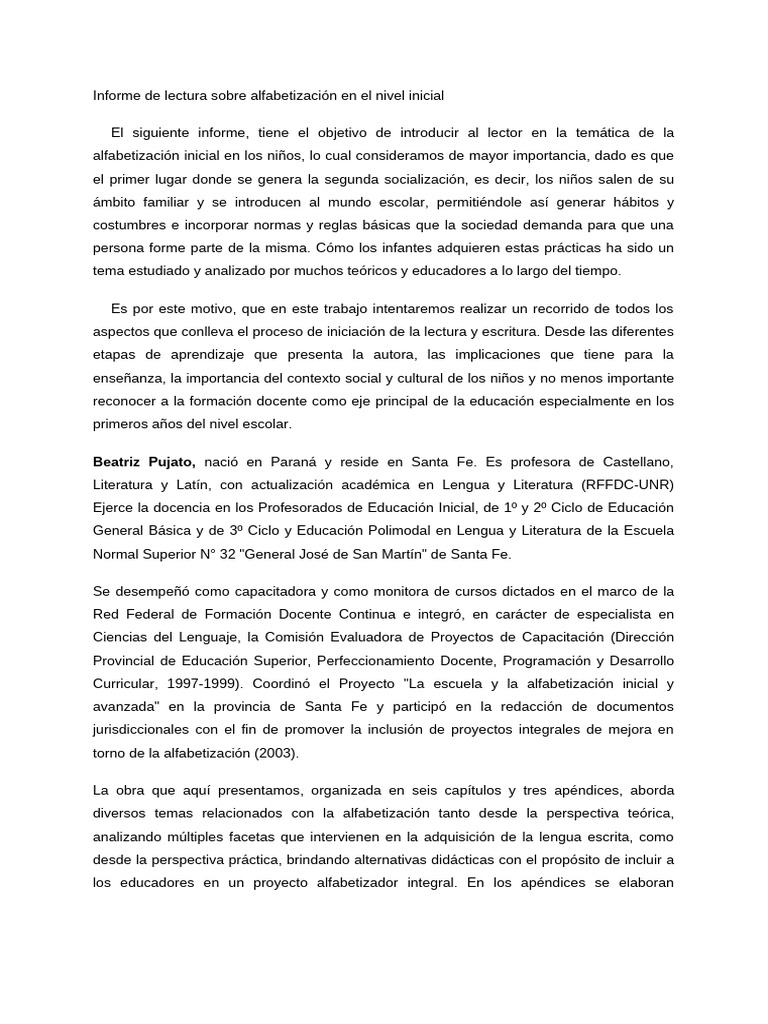 Pujato - EL ABC de La Alfabetizacion (1) | PDF