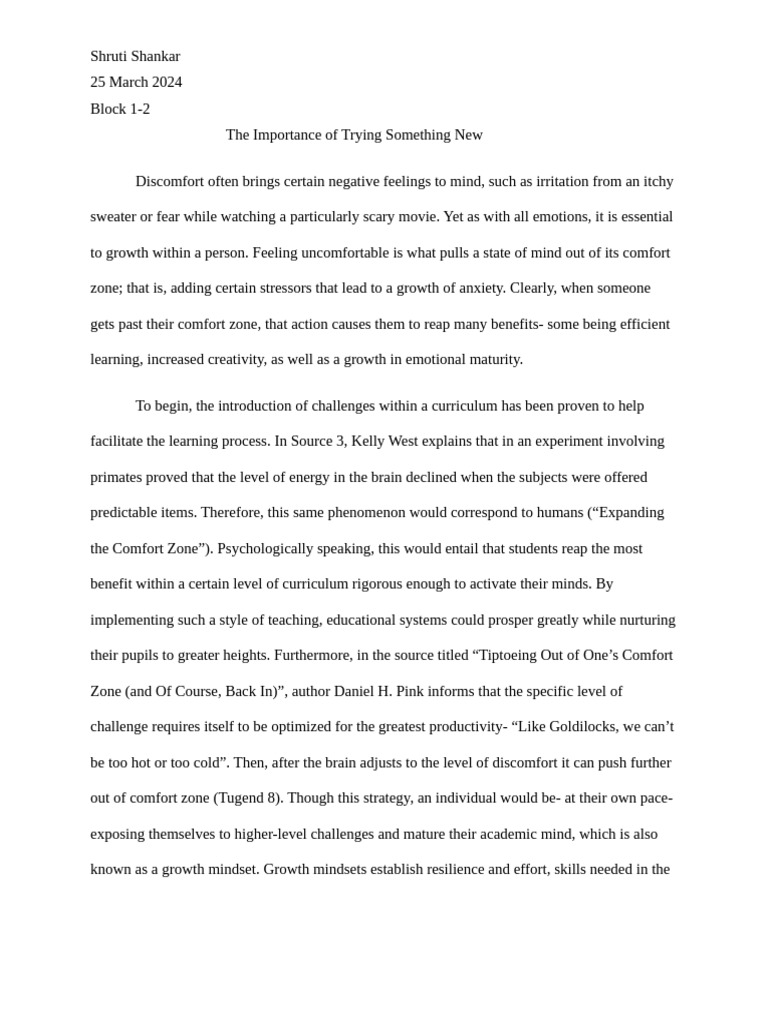 The Importance of Trying Something New | PDF