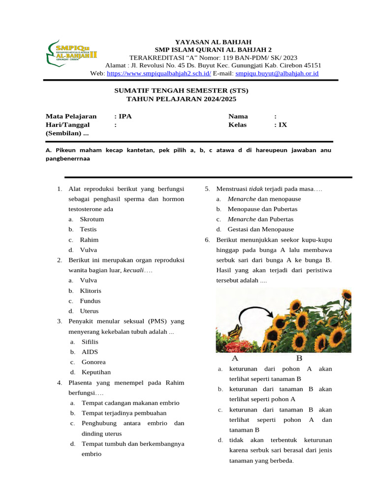 Format Sts Smp 2024-2025 | PDF