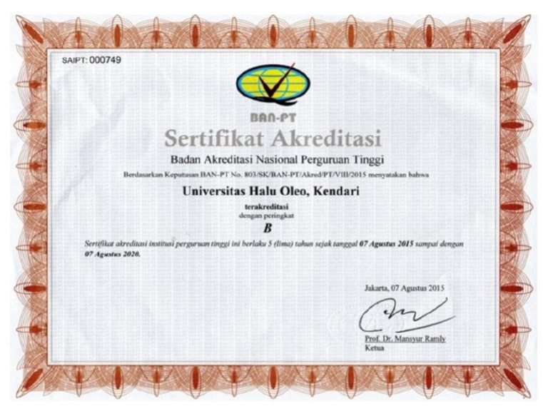 Akreditasi Institusi UHO 2015-2020 | PDF