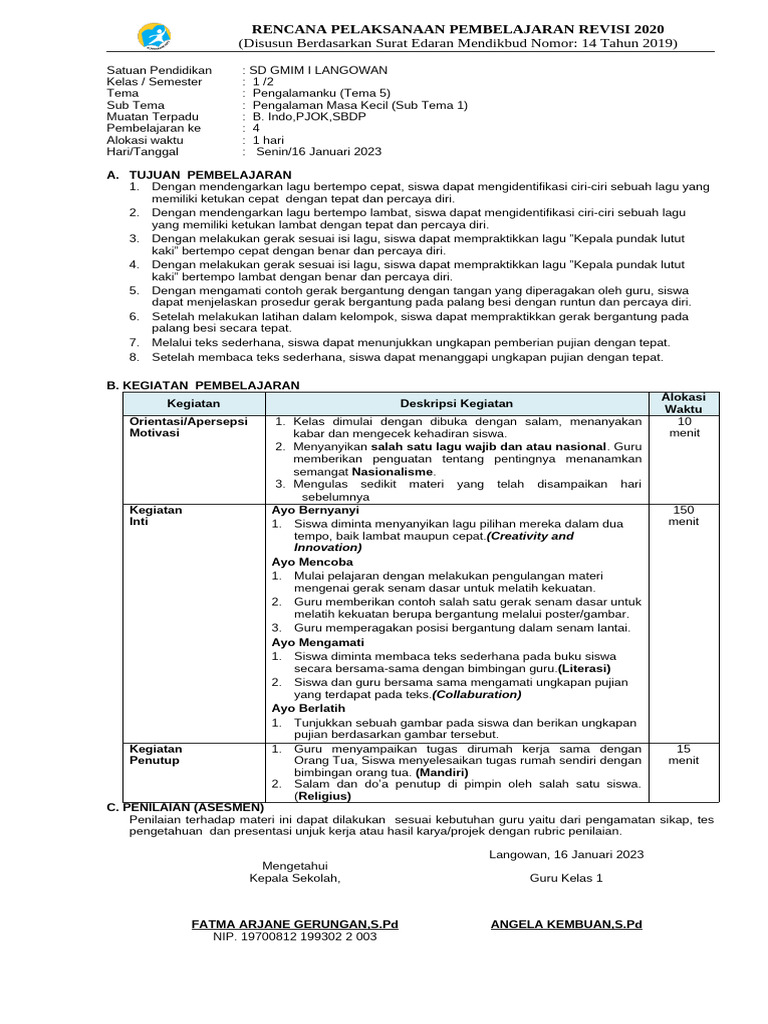 Disusun Berdasarkan Surat Edaran Mendikbud Nomor: 14 Tahun 2019 | PDF