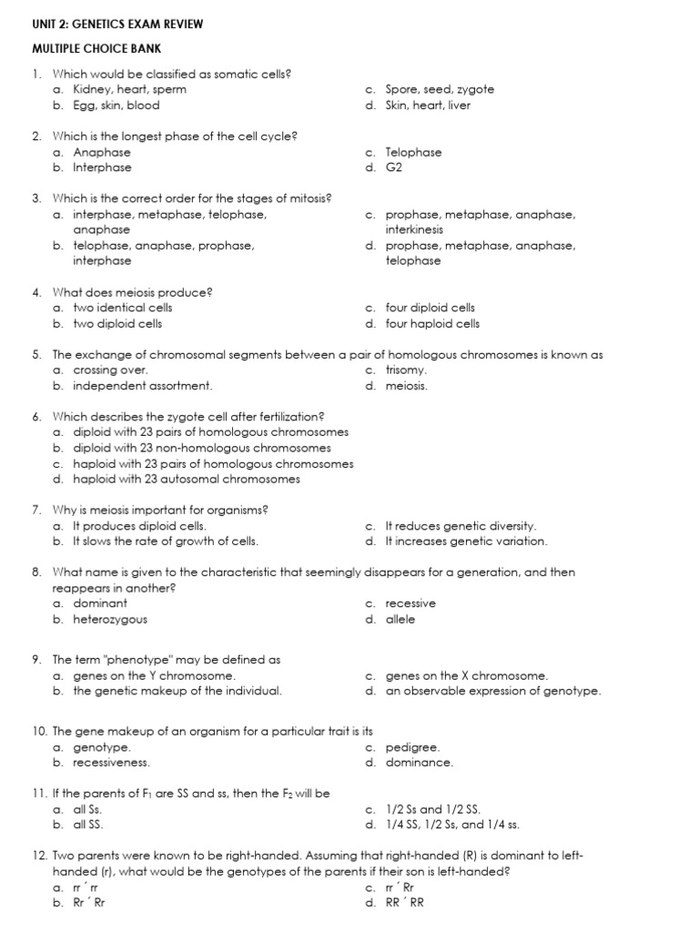 Unit 2 Exam Review | PDF
