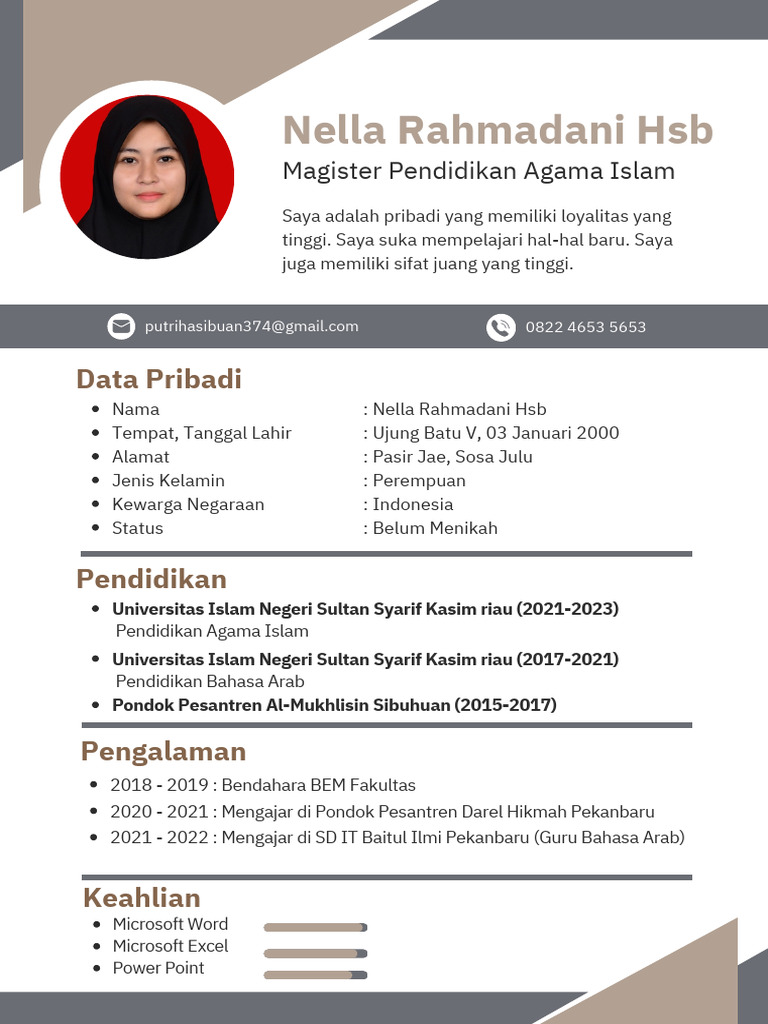 Putih Dan Abu Abu Sederhana Modern CV Lulusan Baru Resume | PDF