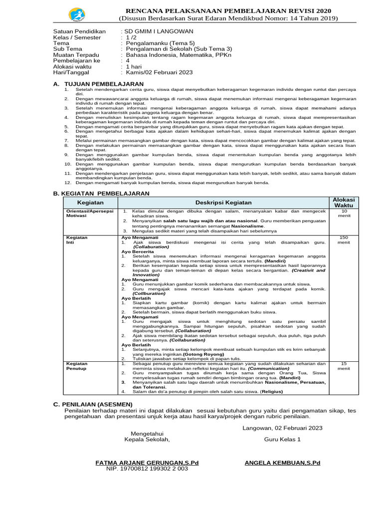 Disusun Berdasarkan Surat Edaran Mendikbud Nomor: 14 Tahun 2019 | PDF