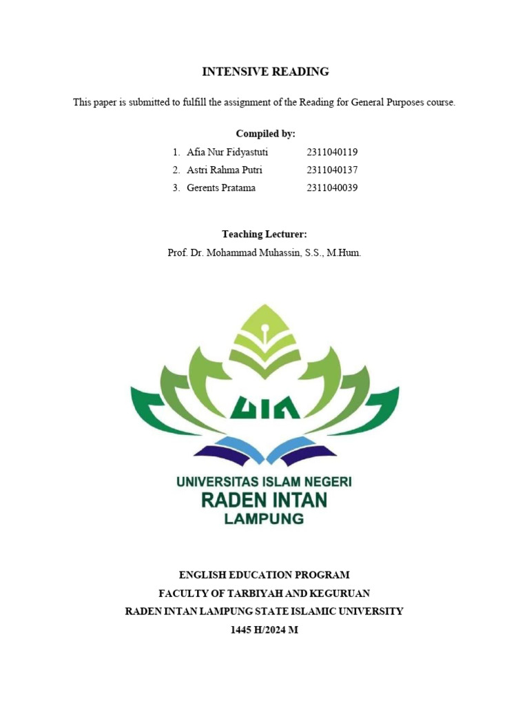 Intensive Reading | PDF