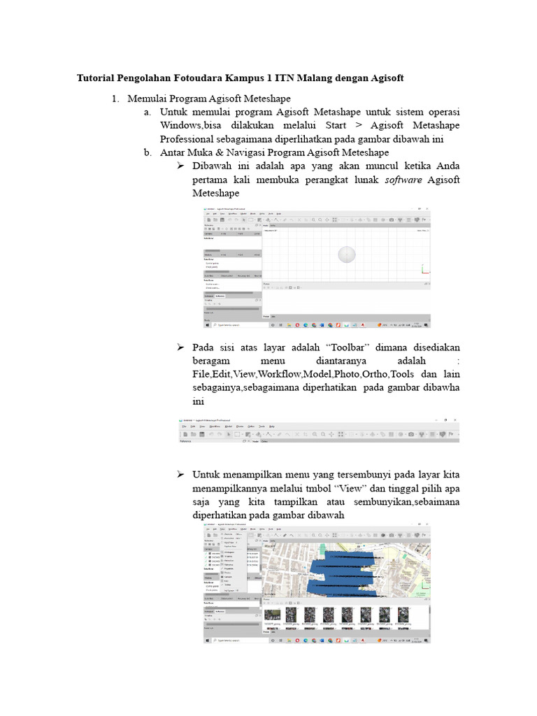 Tutorial Pengolahan Fotoudara Kampus 1 ITN Malang Dengan Agisoft | PDF