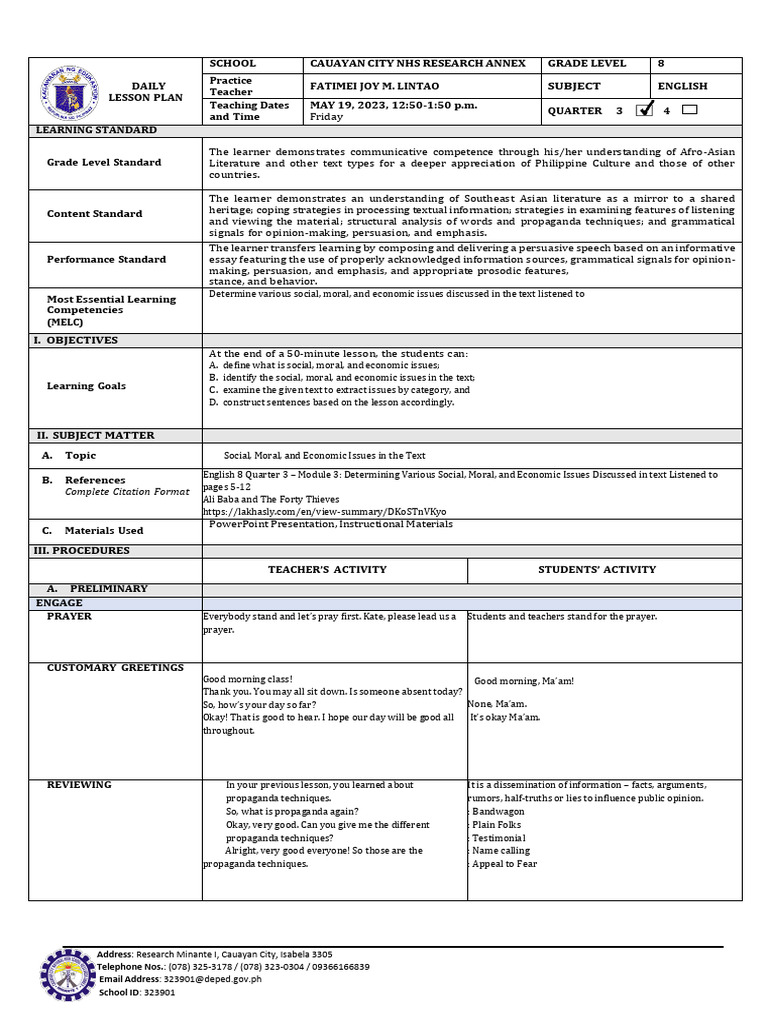 DLP - DepEd FORMAT | PDF