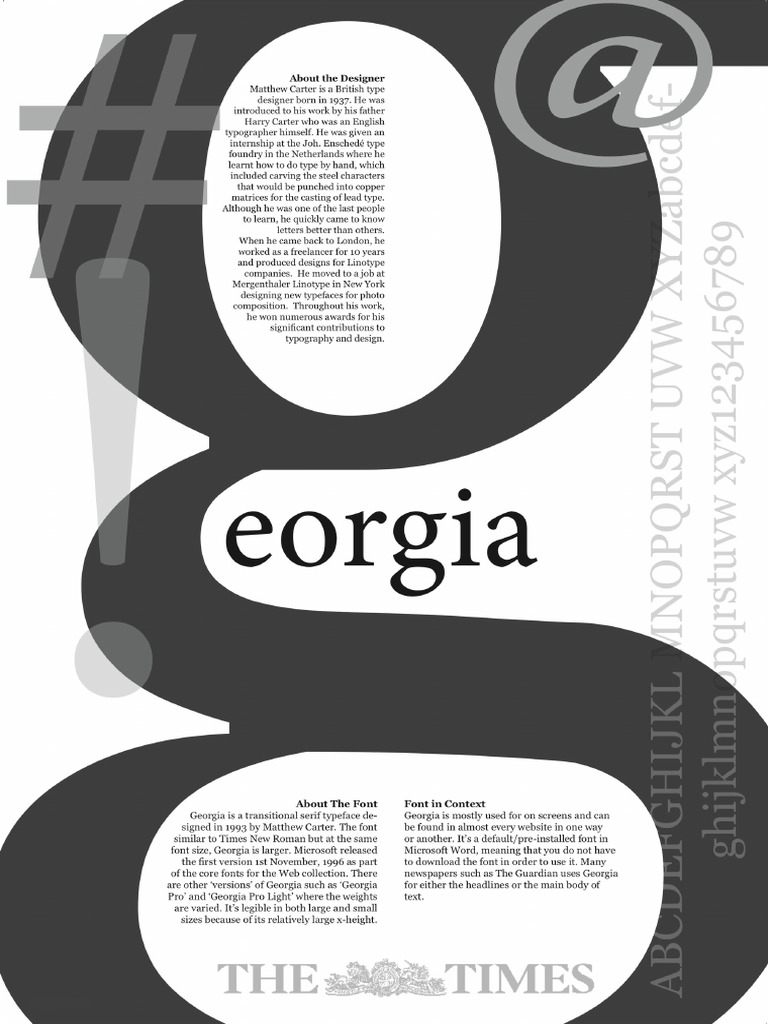 Georgia Font Poster | PDF