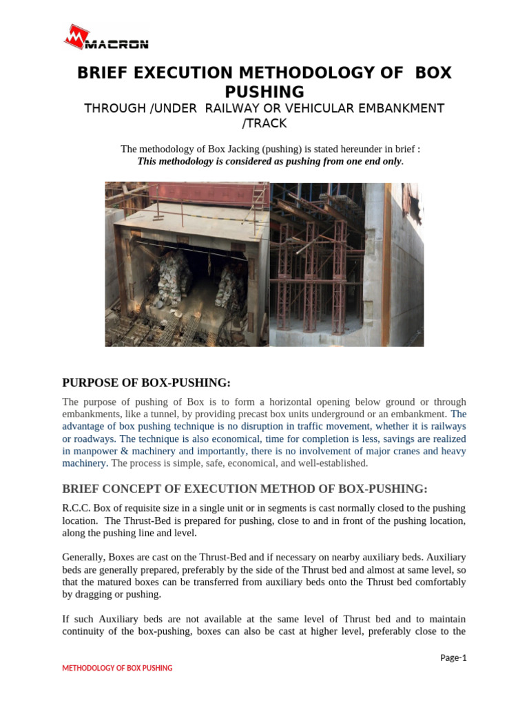 1. BRIEF EXECUTION METHODOLOGY OF BOX PUSHING | PDF