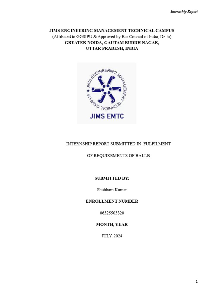 Internship Report Shubham | PDF
