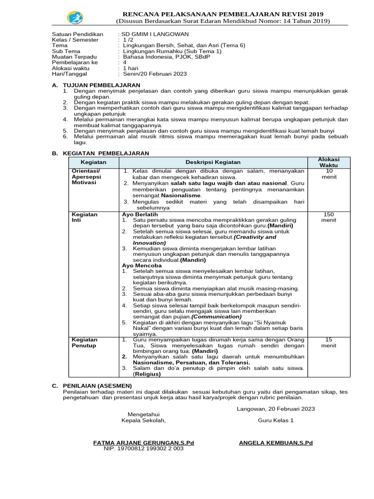 Disusun Berdasarkan Surat Edaran Mendikbud Nomor: 14 Tahun 2019 | PDF
