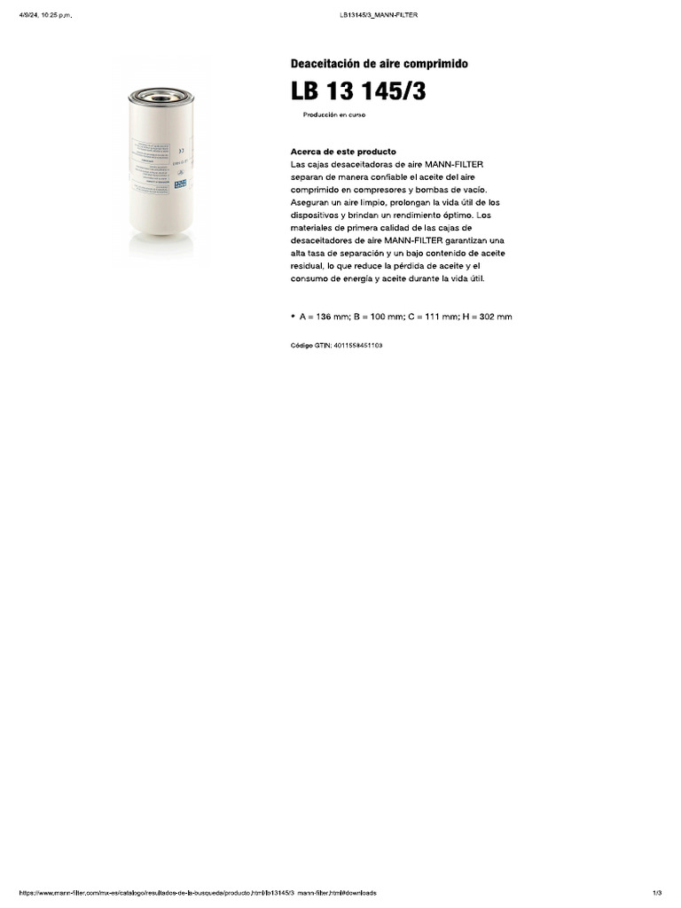 LB13145 3 Mann-Filter | PDF