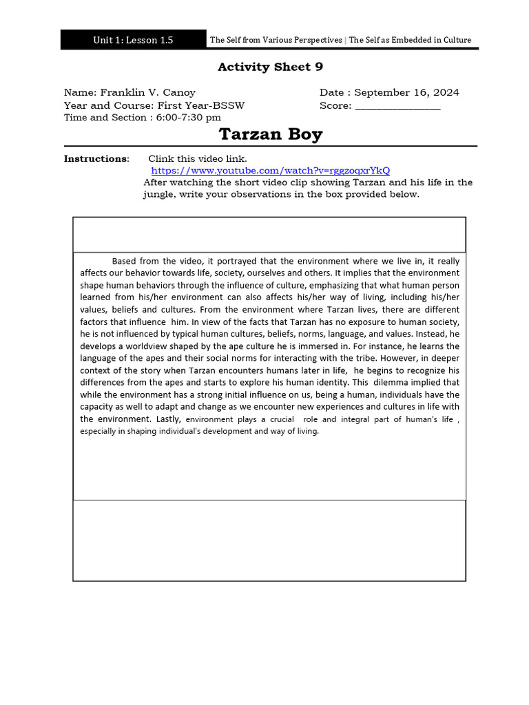 Activity Sheet 9 | PDF