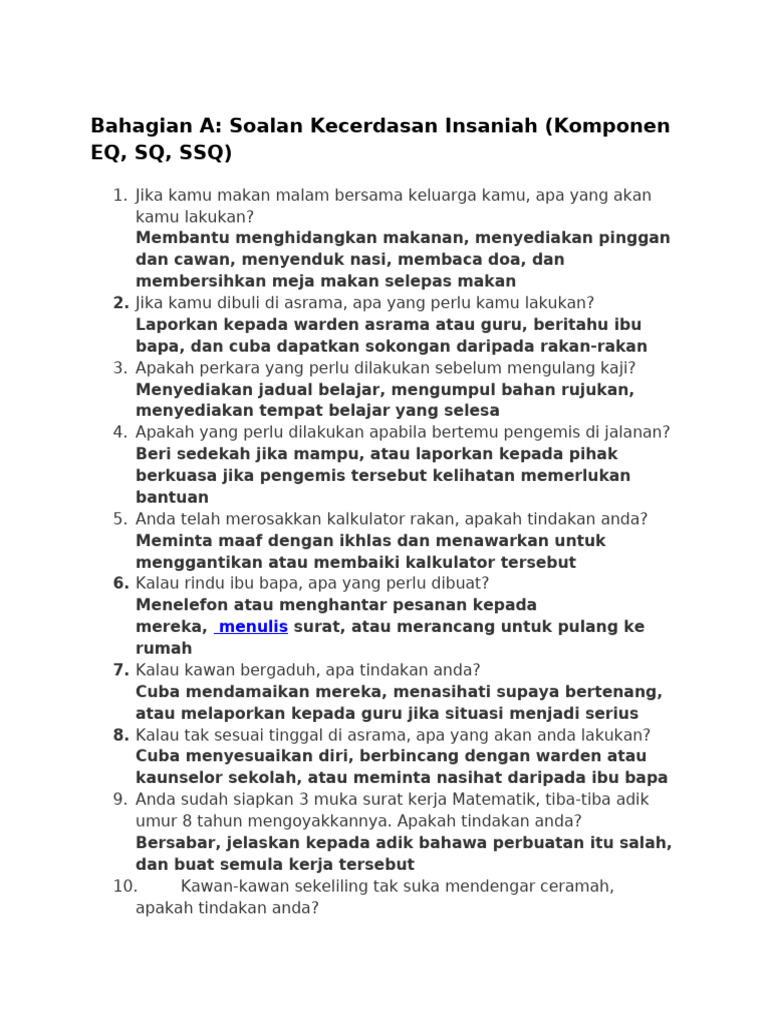 Contoh Soalan PKSK | PDF