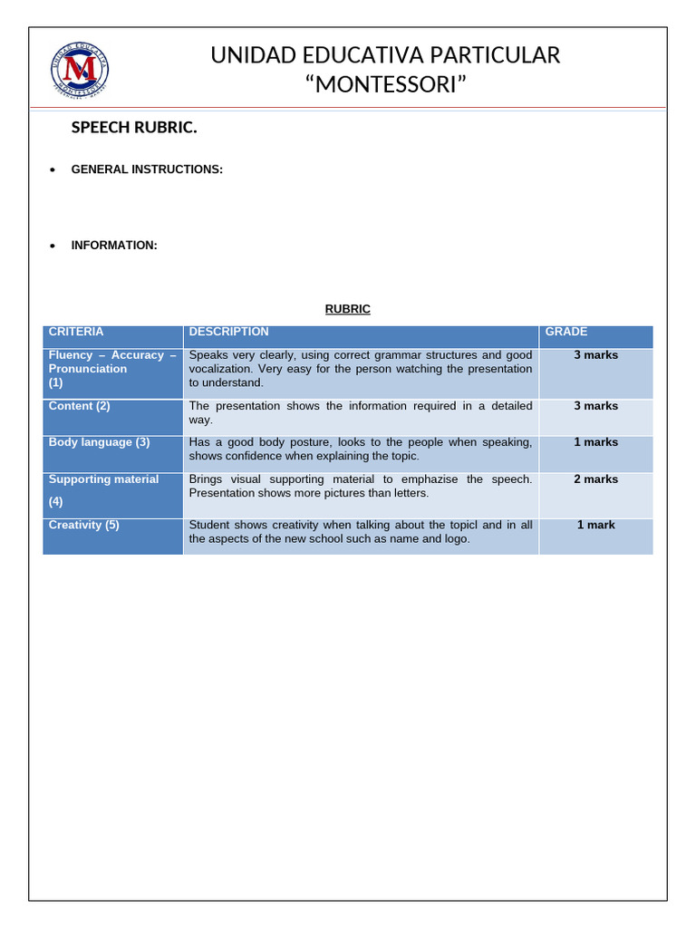 SPEECH_RUBRIC | PDF