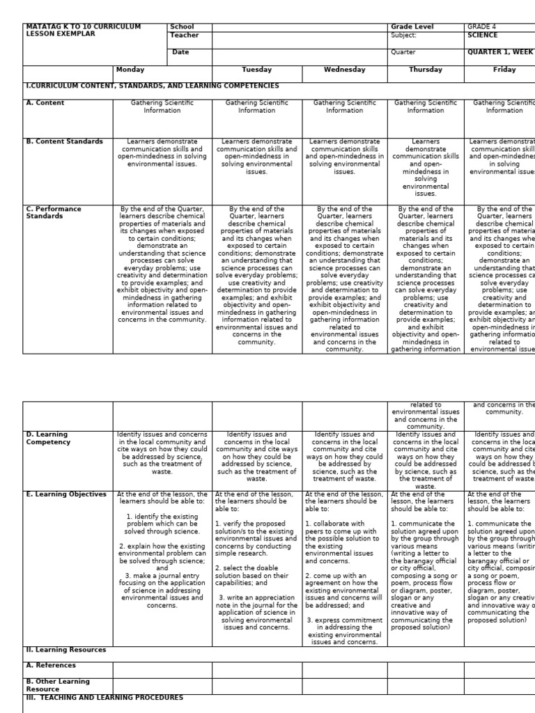 Grade 4 Q1w6matatag Le Science | PDF