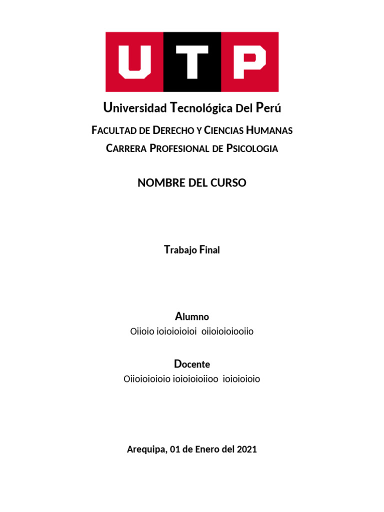 Caratula Utp 1 | PDF