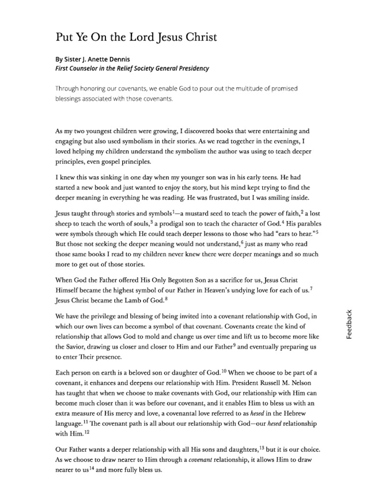 Put Ye On The Lord Jesus Christ | PDF