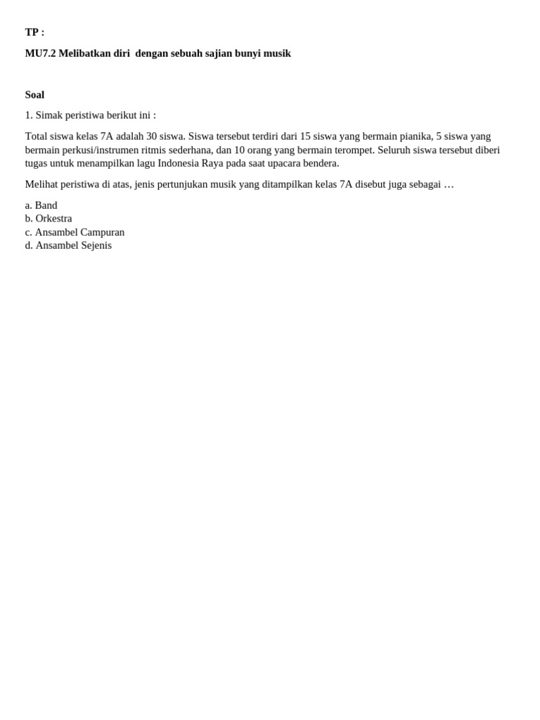 Contoh Soal SBK | PDF