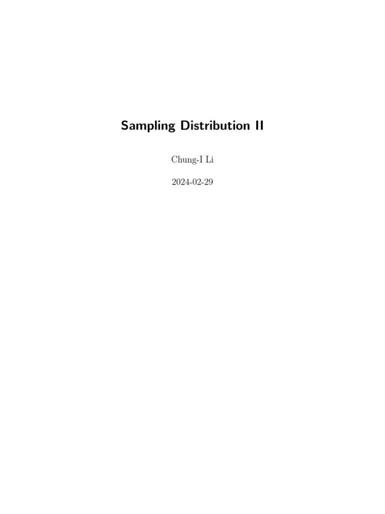 Sampling Distribution Ii Pdf