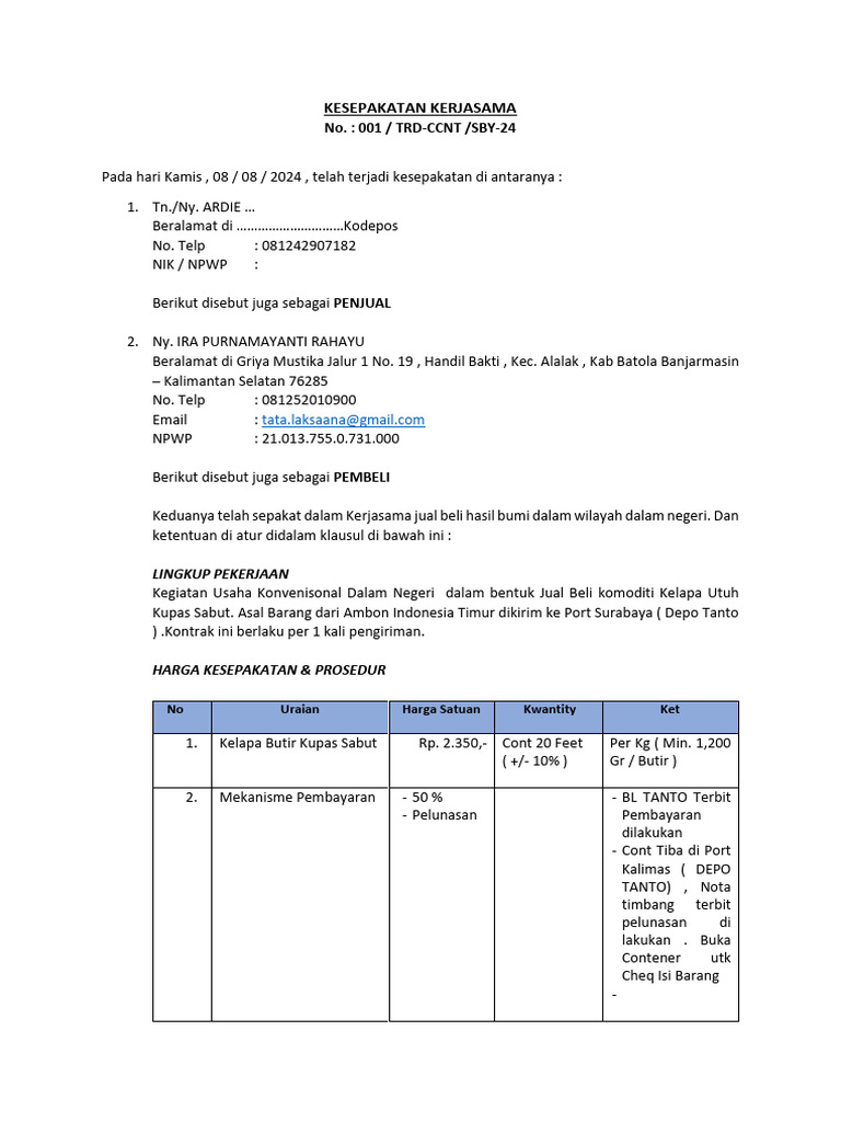 Kesepakatan Kerjasama Ccn Ambn Pdf
