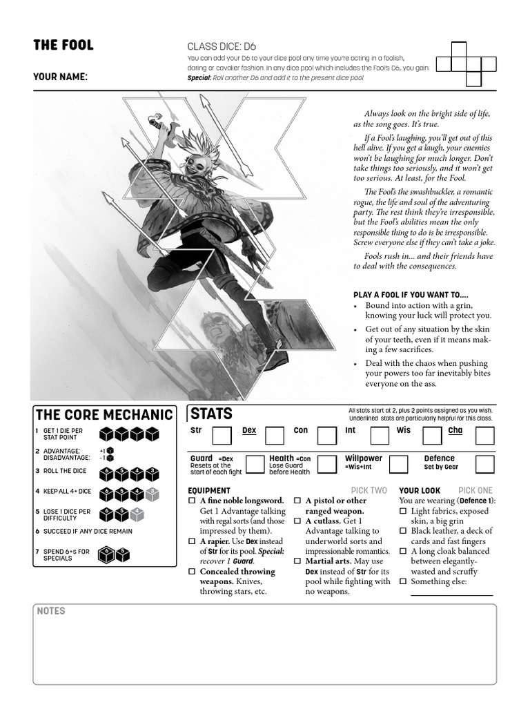 Character - Sheet - Rituals Fool | PDF
