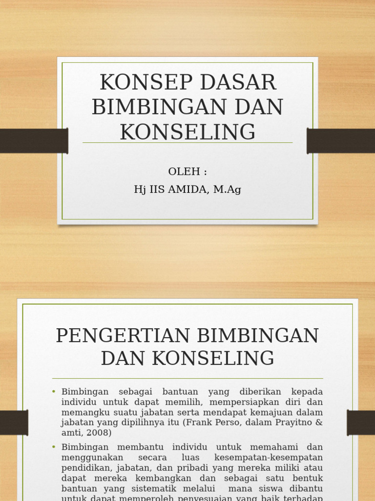 Konsep Dasar Bimbingan Dan Konseling | PDF