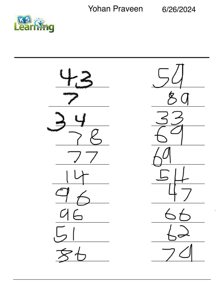 Mental Math Worksheet Pdf