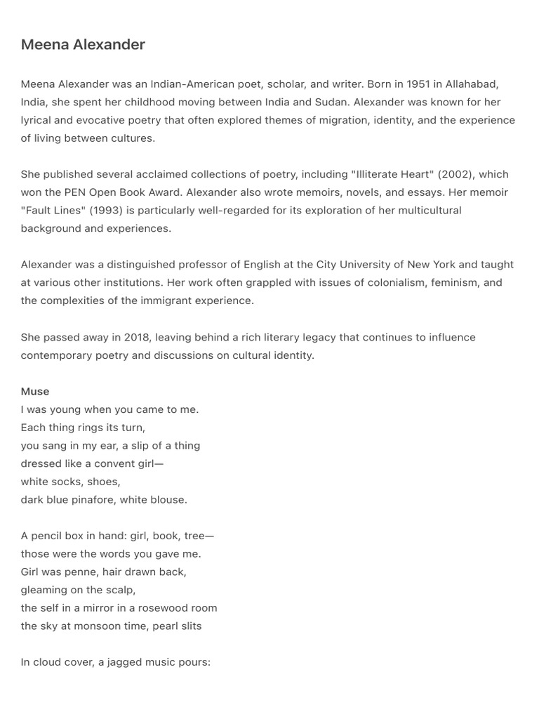 Meena Alexander | PDF