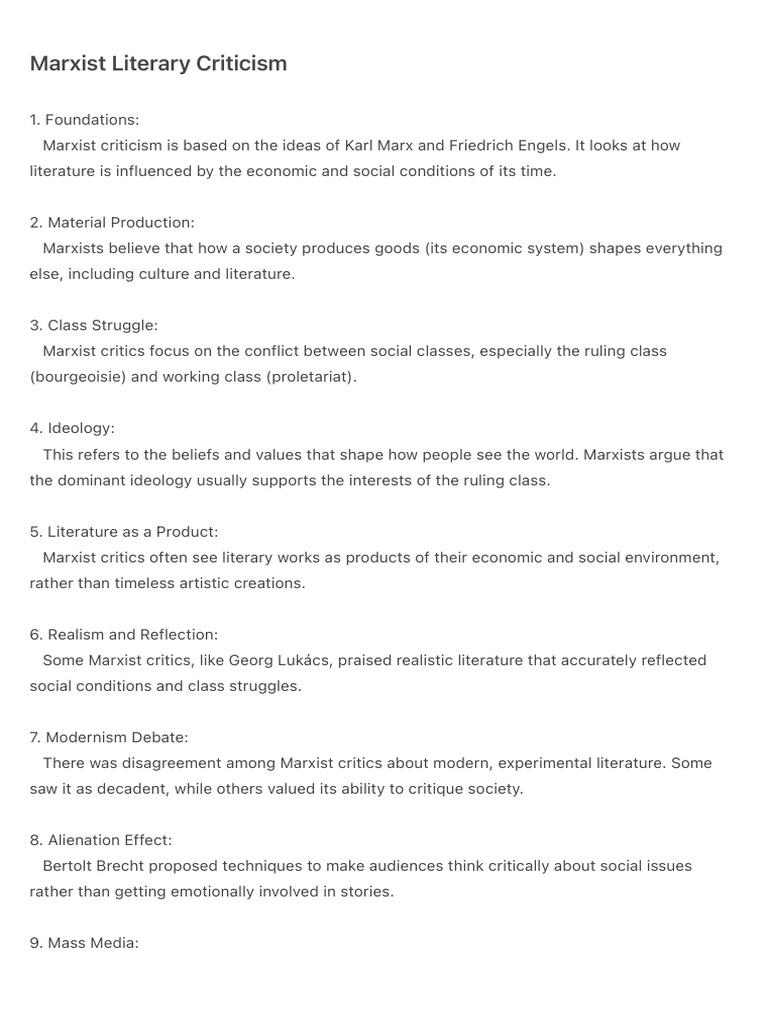 Marxist Literary Criticism 3 | PDF
