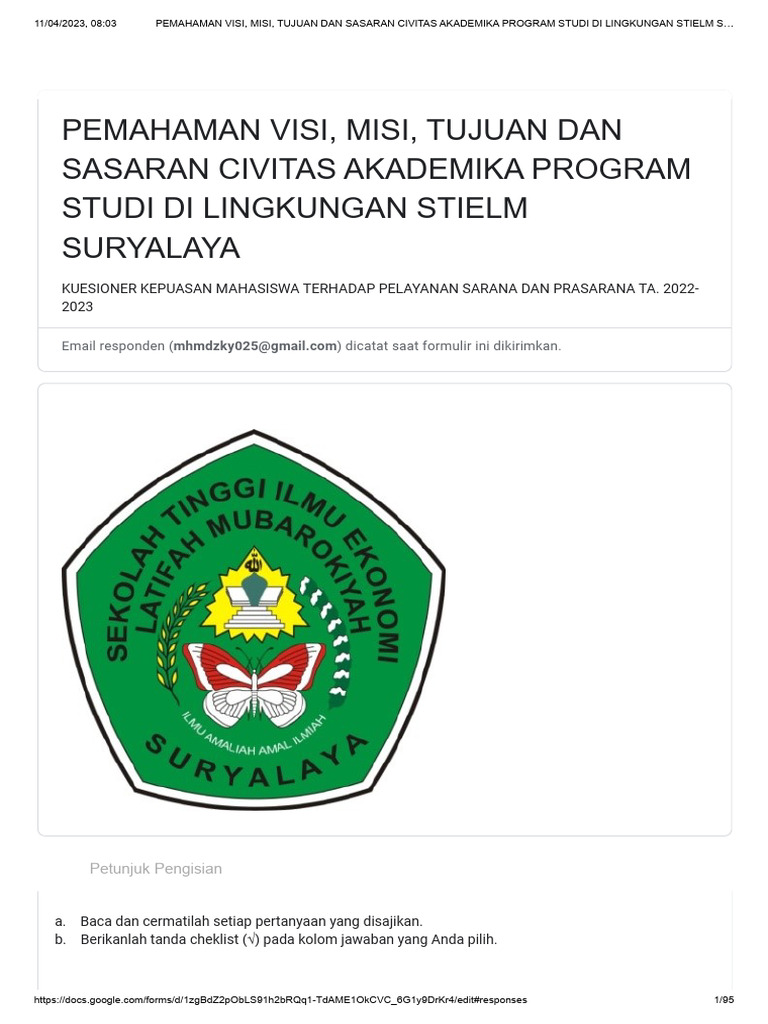 PEMAHAMAN VISI, MISI, TUJUAN DAN SASARAN CIVITAS AKADEMIKA PROGRAM ...