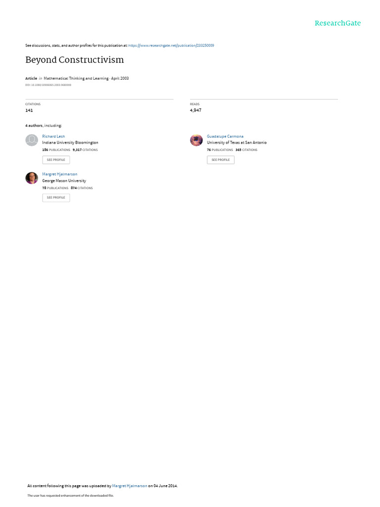 Beyond Constructivism | PDF