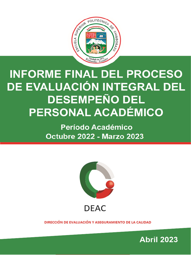 Ed 22-23 Informe Final Proceso Evaluacion Docente | PDF