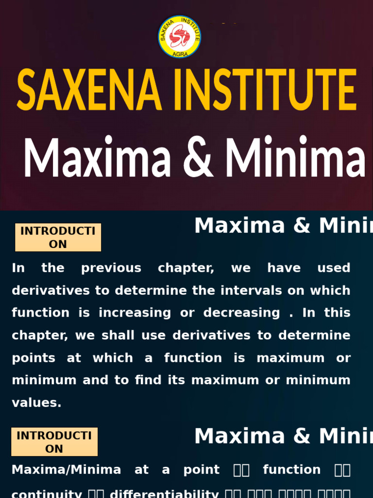 Maxima & Minima PPT | PDF