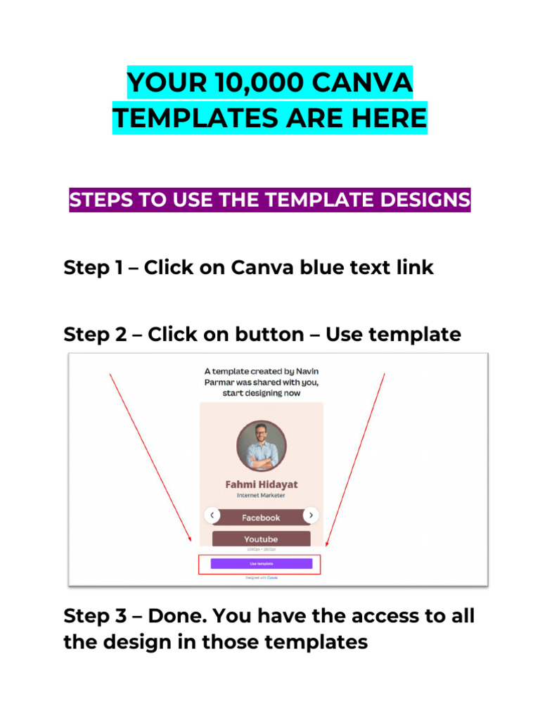 10,000 Canva Template Links | PDF