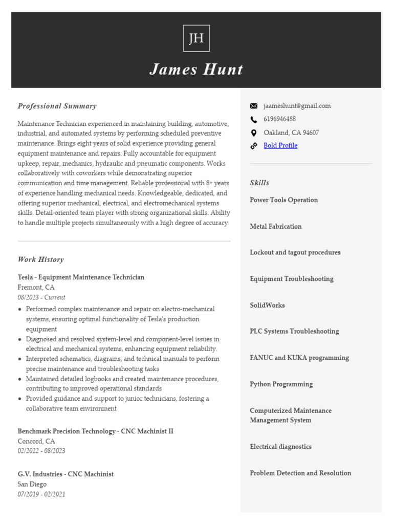 James Hunt Resume | PDF