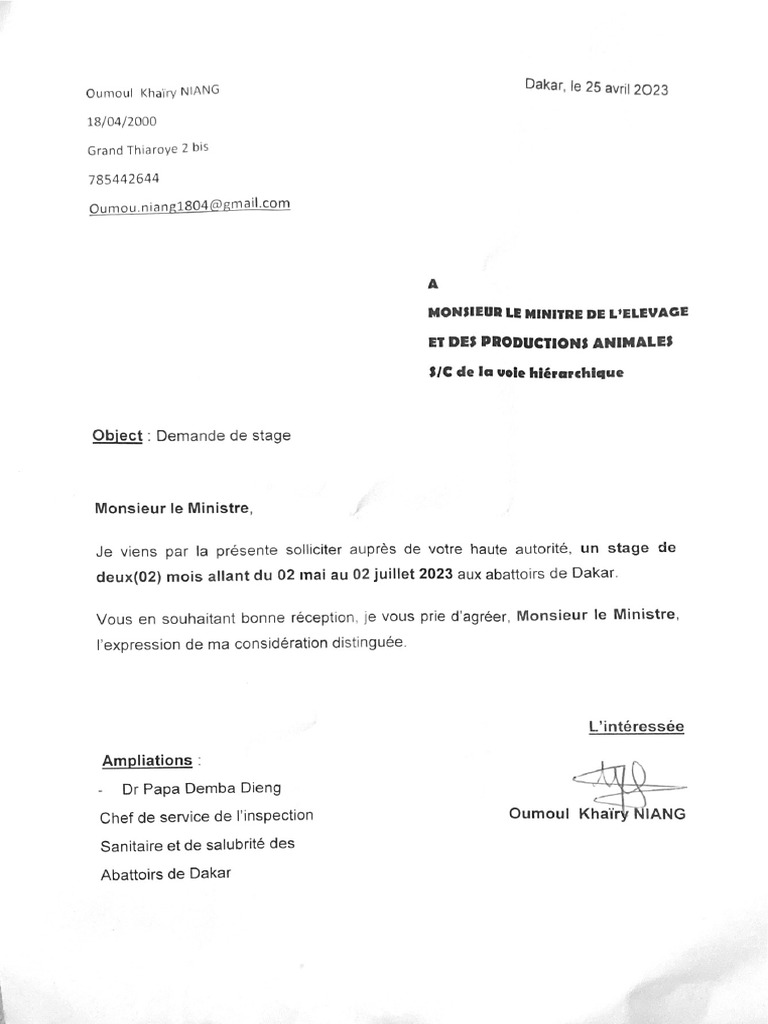 Demande de Stage | PDF