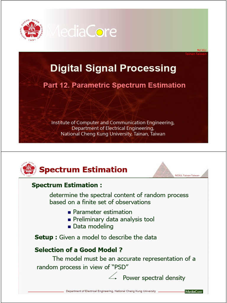 DSP12_Spectrum Estimation New | PDF