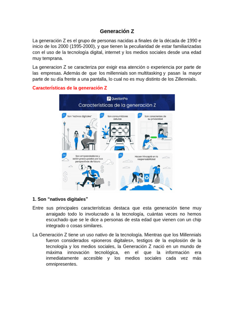 Características de la Generación Z | PDF | Redes sociales | Cultura ...