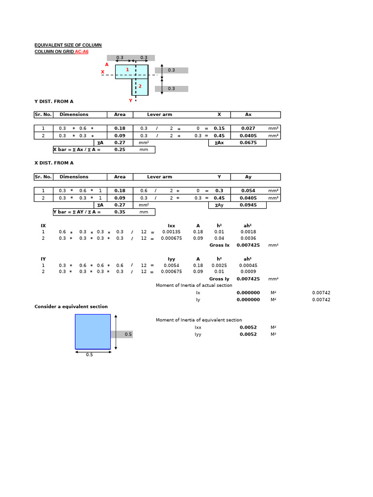 Equivalnt-Column Size | PDF | Motion (Physics) | Mechanics