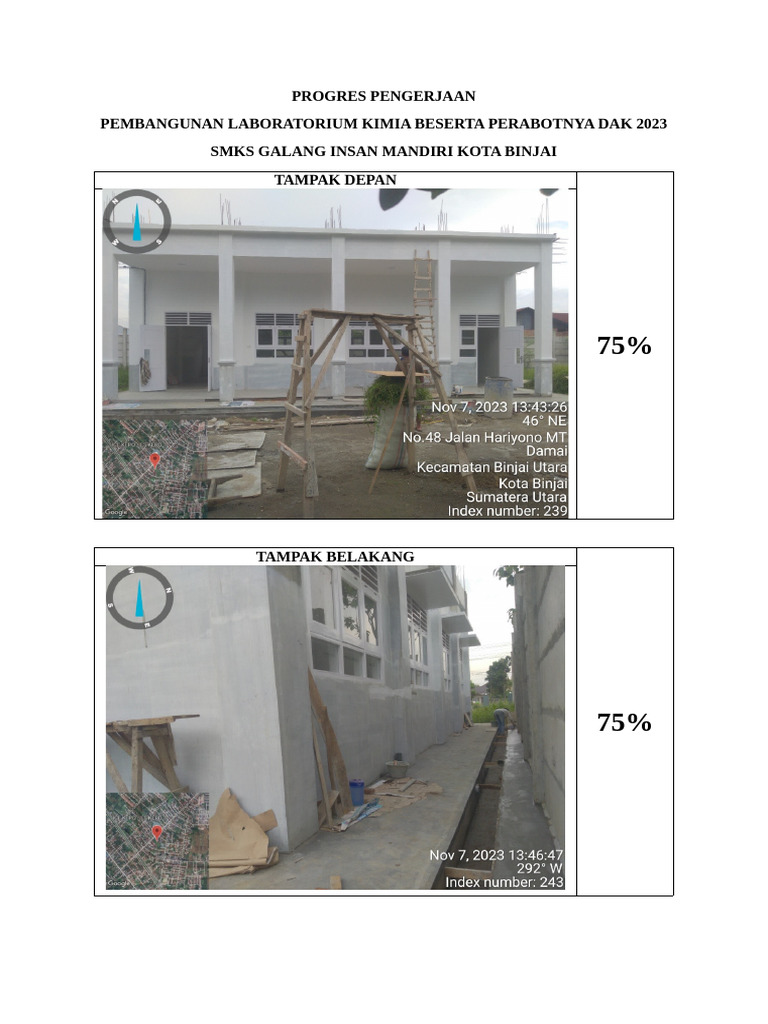 PROGRES PENGERJAAN | PDF
