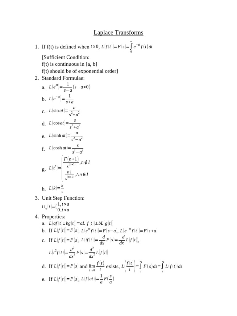 Laplace Transforms | PDF