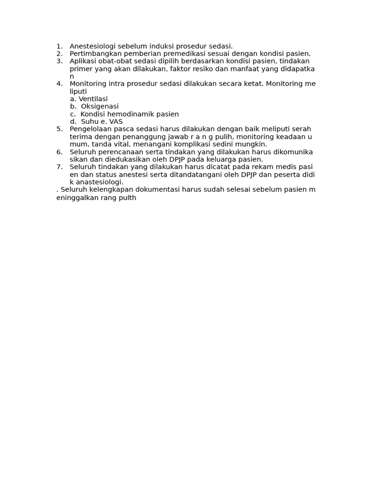 Anestesiologi Sebelum Induksi Prosedur Sedasi | PDF