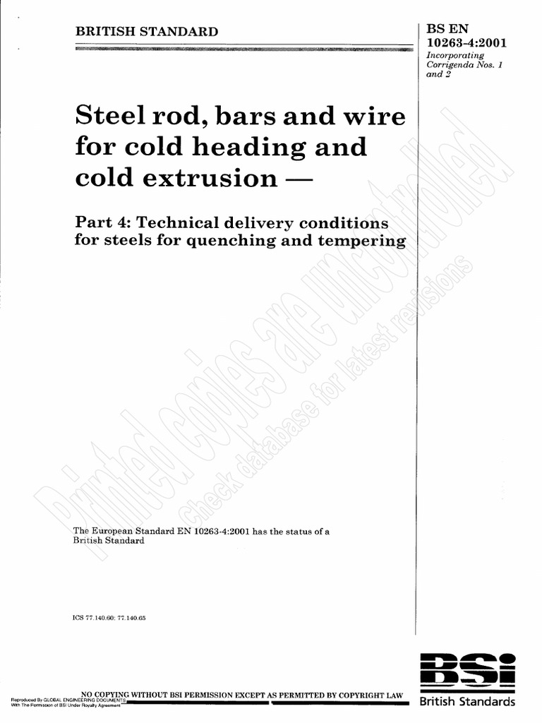 BS en 10263-4 - 2001 | PDF